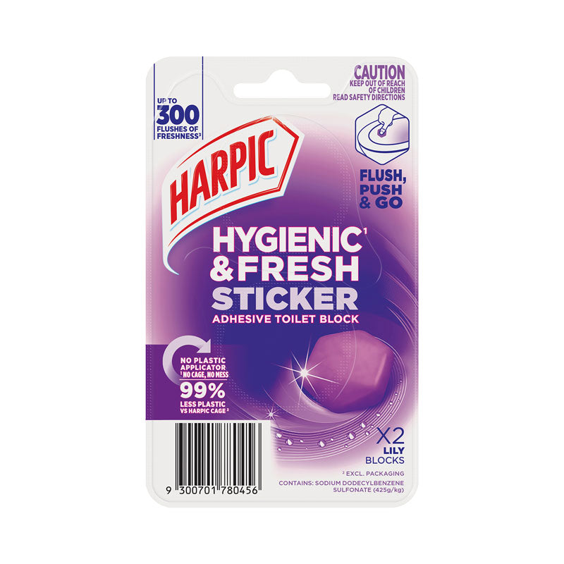 Harpic Hygienic & Fresh Sticker Toilet Block Lily 2 Pack – Uniqleen